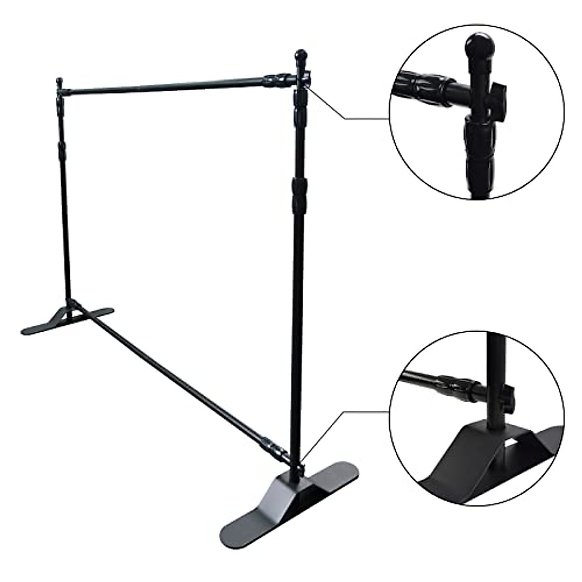 Yohenkta Backdrop Banner Stand, 8ft Adjustable Photo Studio Backdrop Stand Kit with Carrying Bag for Trade Show, Photography, Wall Exhibitor Background, Party, Wedding