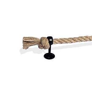 Perfeso.L 26'' Nautical Rope Towel Bar Wall Mounted Black Coastal Towel Rack Unique Knot for Nautical Bathroom Decor Bathroom Accessories Towel Holder