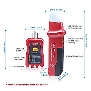 UNI-T AC Circuit Breaker Finder with Integrated GFCI Outlet Tester AC 90-120V USA Plug + Adjustable Sensitivity Beeper Indicattion+ Flashing LED Light