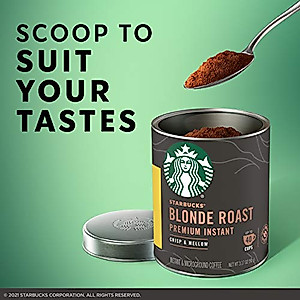 Starbucks Premium Instant Coffee — Starbucks Blonde Roast — 100% Arabica — 3 Tins (up to 120 servings total)