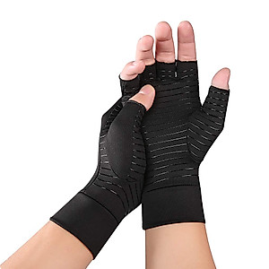 Compression Arthritis Gloves for Typing-Rapid Recovery and Pain Relief, Anti-UV Half Finger Cycling Gloves Breathable Elastic Camping Fishing Driving Outwork Gloves Hands Support