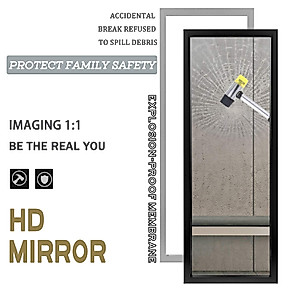 NeuType 43"x16" Full Length Mirror Body Mirror Full Length Wall Mirror Hanging Mirror Floor Mirror Bathroom Mirror Black Mirror Large Mirror Wall-Mounted Mirrors Polystyrene Frame(No Stand)