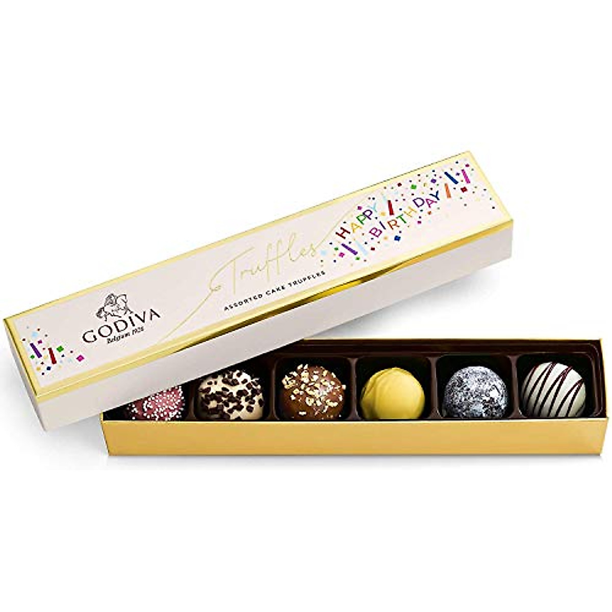 Godiva Chocolatier Birthday Truffles Assorted Chocolate Gift Box, 4.09 Oz (Pack of 6)