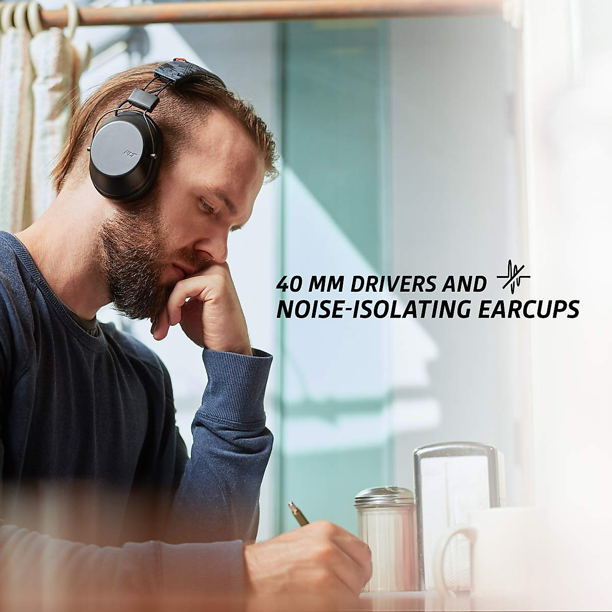 BackBeat FIT 6100 Wireless Bluetooth Headphones, Sport, Sweatproof and Water-Resistant, Pepper Grey