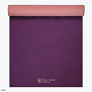 Gaiam Reversible Yoga Mat - Premium 5mm Thick Exercise & Fitness Mat for Yoga, Pilates & Floor Workouts (68" x 23.5" x 5mm)