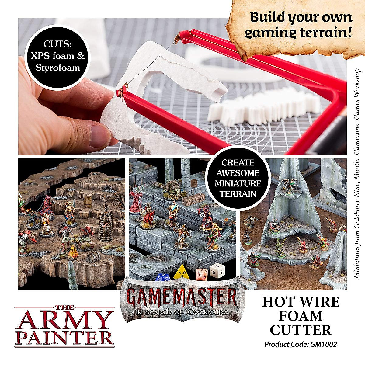 The Army Painter - GameMaster Hot Wire Foam Cutter - Hotwire Foam Cutting Tool and Styrofoam Cutter for Dungeon & Terrain and Wargames Scenery - Foam Board Cutter for Carving and Sculpting XPS Foam