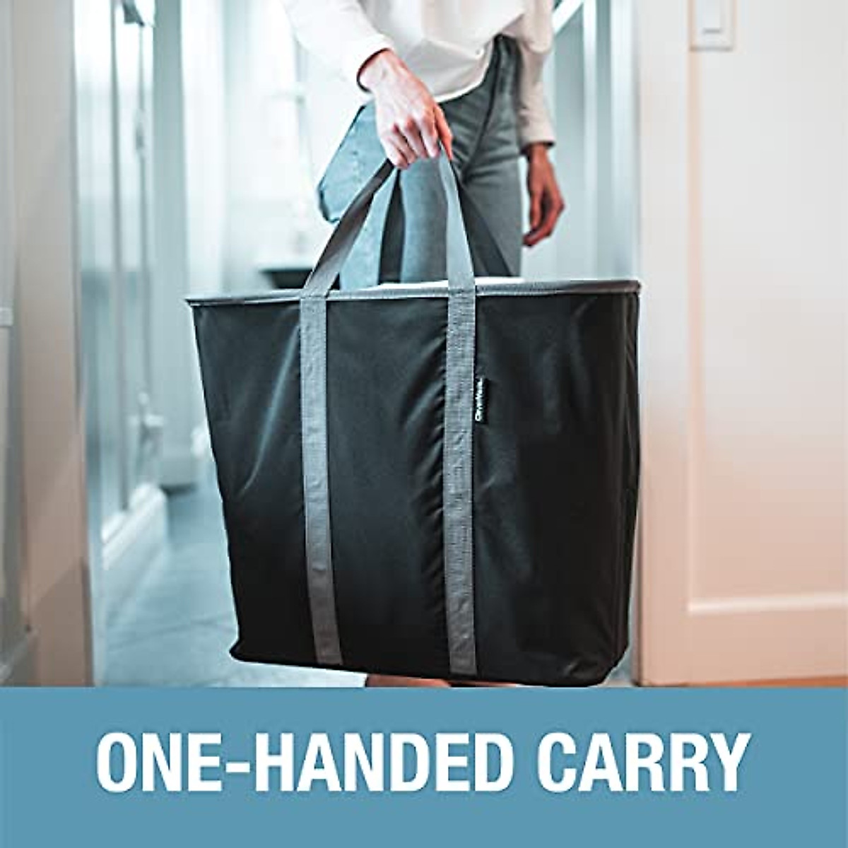 CleverMade Collapsible Fabric Laundry Baskets - Foldable Pop Up Storage Container Organizer Bags - Pack of 2, Denim & Collapsible Laundry Basket, Large Foldable Clothes Hamper Bag, 2 Pack