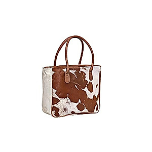 Women's Western Classic Cowhide Tote Bag Shoulder Handbag with Freebie Clutch Shoulder Hand Bag Classical Tote
