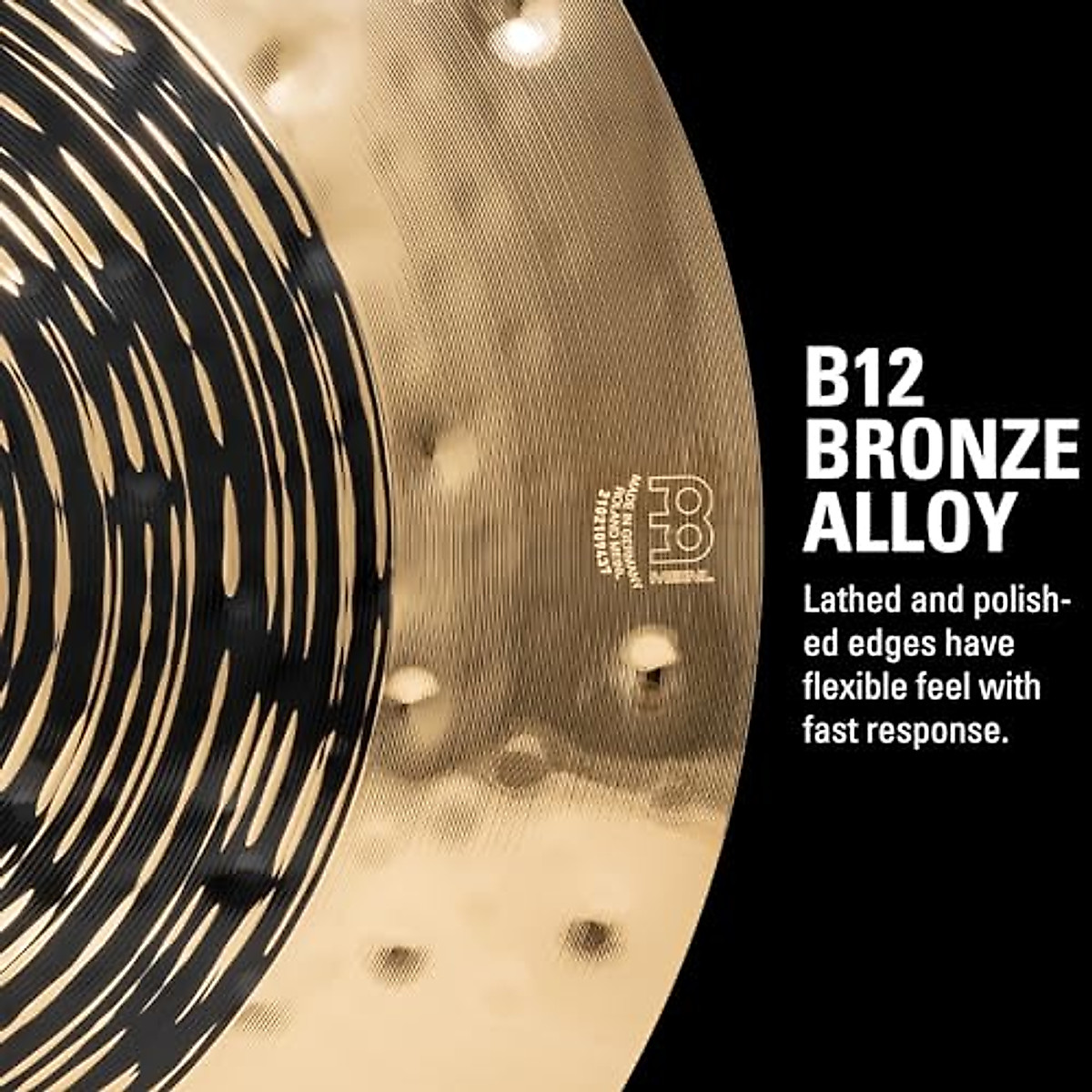 Meinl Cymbals Classics Custom Dual 22" Ride Cymbal, Dark and Brilliant Finish — Made in Germany — for Rock, Metal and Fusion, 2-Year Warranty (CC22DUR)