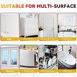 White Touch Up Paint, Multi-Surface Touch Up Paint Pen, White Paint for Chips, Scratches, Interior and Exterior House Paint for Wall Enamel Furniture Appliance Porcelain Cabinet Bath(Semi-Gloss)