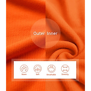 Zengjo Long Sleeve Mock Neck Tops for Women (Orange,L)