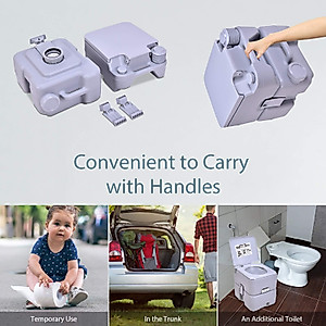 S AFSTAR Portable Flush Toilet Potty Commode 5.3 Gallon 20L for Camping RV, Boating and Other Recreational Activities, Powerful Push Pump Compact Commode w/Waste Tank & Built-in Rotating Spout