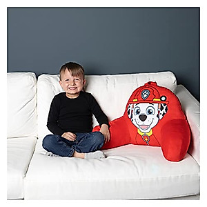 Paw Patrol Marshall Kids Back Resting Pillow for Reading and Watching TV – Bed Rest Pillow with Arms to Lounge with Comfortable Back Support – Great for The Bed or Couch