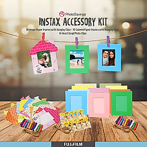 FUJIFILM Instax Mini 11 (Sky Blue) 168 Piece Accessory Bundle w/FUJIFILM INSTAX Mini Instant Film (40 Exposures) Camera Case w/Strap, Selfie Lens, Album, Stickers, Frames & More