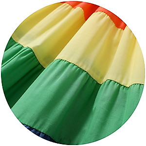 YOUNGER TREE Toddler Baby Girls Rainbow Dress Princess Sleeveless Halter Beach Tutu Sundress (4-5T, Colours)
