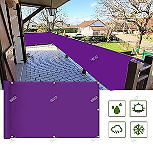 QIAOH Fence Privacy Screen 2.6x16.5ft, Apartment Patio Privacy Screen, Sun Protection Opaque Patio Covers for Privacy Waterproof, Fits Apartment Railings, Patio Decking