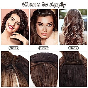 REECHO 2 pack 4 inch Short Thick Hairpieces Adding Extra Hair Volume Clip in Hair Extensions Hair Topper for Thinning Hair Women Color Silver Grey