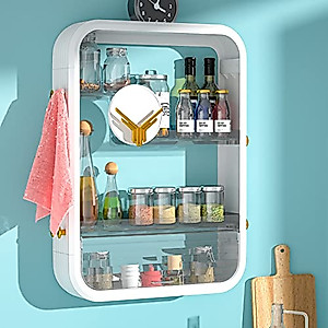 Hokyzam Bathroom Shelves Bathroom Cabinet Wall Mounted, Wall Floating Shelves Organizer Transparent Multi-Function Floating Rack for Bathroom Bedroom Living Room Halloween Decorations Shelf