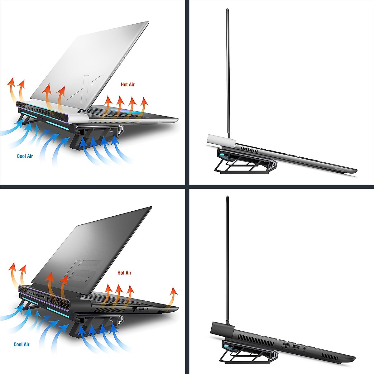 Smart Laptop Cooling Pad 16"-18" Cooler Pad, Compatible with Alienware X16R1, X16R2, M16R1, M16R2, M18R1, M18R2, XPS15, XPS17 (LTC-AWM1)