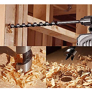 Wood Auger Bits 1/4 in. x 9 in. Screw Point Hex Shank for Wood Deep Hole Drilling
