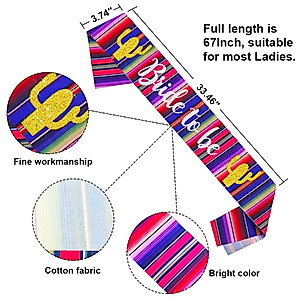 Final Fiesta Wedding Veil, Mexican Themed Bridal Shower Party Favor, Bride to Be Satin Sash, Bachelorette Party Veil for Bride