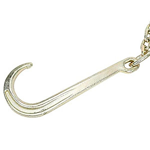 TYFYB 2 PCS Grade 70 Tie Down Binder Chain 5/16 Inch x 6 Feets Transport Tow Chain 15" J Hook Long Shank w/R T J Grab Hook Yellow Zinc,18,800 lbs Safe Working Load