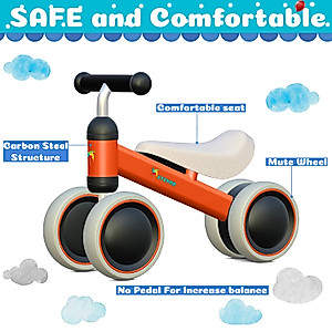AVENOR Baby Balance Bike Toys for 1 Year Old Gifts Boys Girls 10-24 Months Kids Toys Toddler Best 1st Birthday Girl Boy Gift Children Walker Baby Walker No Pedal Infant 4 Wheels Bicycle