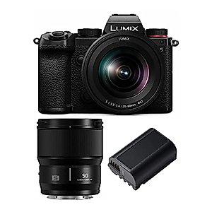 Panasonic LUMIX S5 4K Mirrorless Full-Frame L-Mount Camera with LUMIX S 50mm f/1.8 L-Mount Lens and DMW-BLK22 Battery Bundle (3 Items)