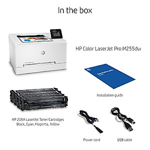 HP Color LaserJet Pro M255dw Wireless Laser Printer, Remote Mobile Print, Duplex Printing, Works with Alexa (7KW64A)