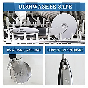 Pizza Cutter Wheel，Mituer 8.2 inch Super Sharp Pizza Cutter, Pizza Slicer With Non-Slip Handle, Stainless Steel Pizza Wheel Cutter, Dishwasher Safe