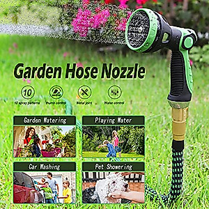 Garden Hose Nozzle Sprayer Thumb Control High Pressure Pistol Grip Easy Water Control- Hose Spray Nozzle Best for Watering Plants Cleaning & Car Wash/Features 10 Spray Nozzle