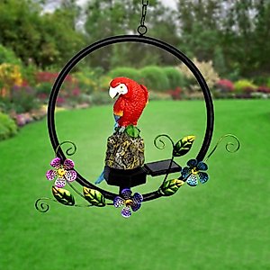 Uonlytech Parrot Light Red Parrot Pattern Solar Powered Lights Outdoor Lampara Solar para Exterior Courtyard Light Solar Garden Lights Solar Lamp Solar Light for Outside Portable Statue