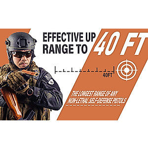 Lancer Tactical Scorpion 0.5 Caliber CO2 Non-Blowback Air Self Defense-Less Lethal, Ideal for Home and Personal Defense-Police-Grade Pepper Projectile Gun (Orange)