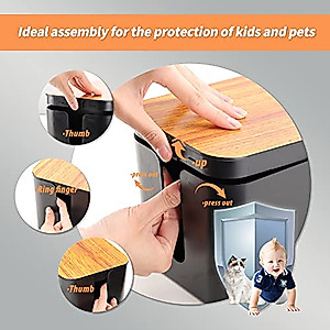 Cable Management Box 3 Pack with 16 Cable Clips Set-Large & Medium & Small Wooden Style Cable Organizer Box to Hide Wires&Power Strips | Cord Organizer Box | Cable Organizer for Home & Office [Black]