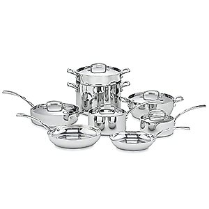 Cuisinart FCT-13 13-Piece Cookware Set French Classic Tri-Ply, Silver