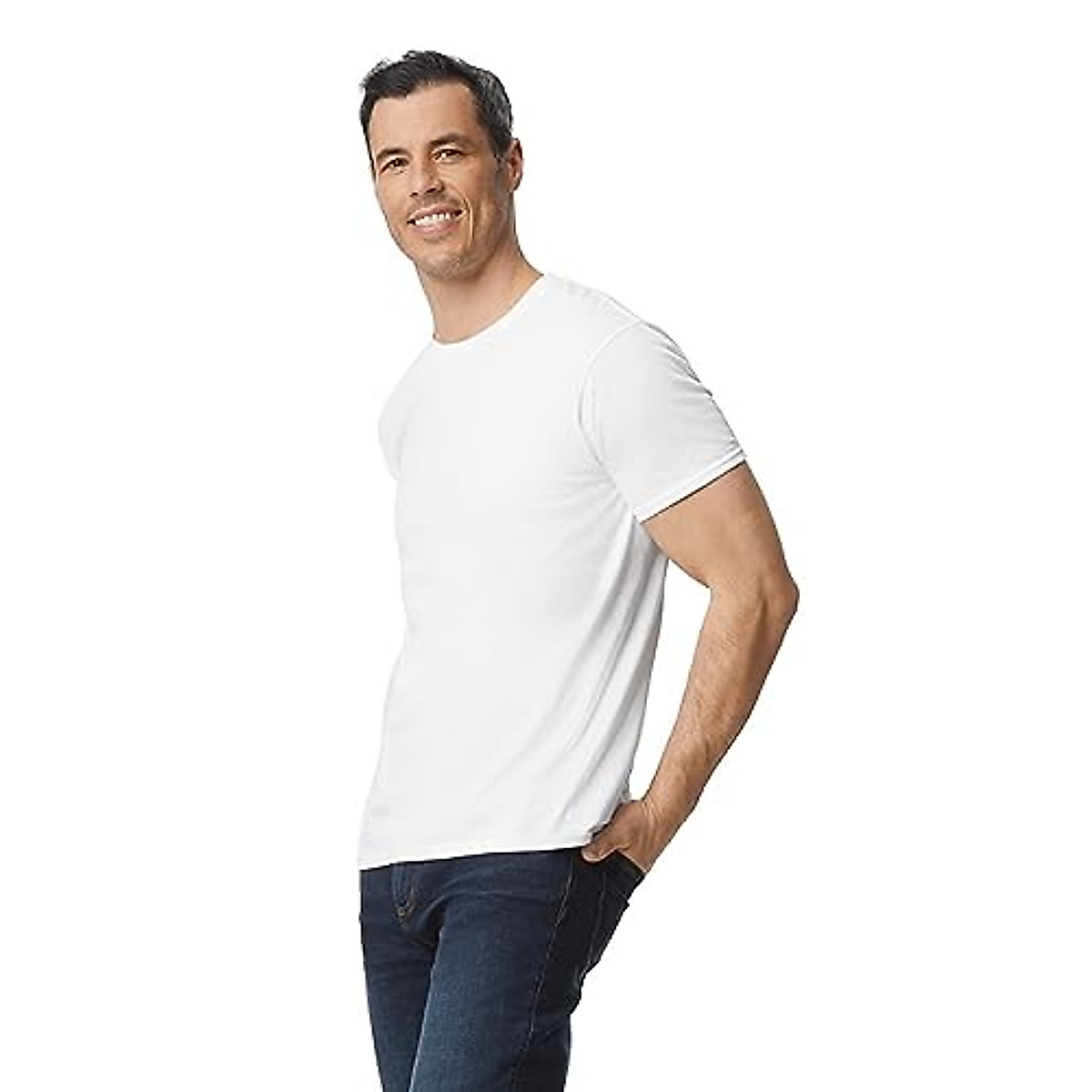 Gildan Adult Softstyle Cotton T-Shirt, Style G64000, Multipack, White (2-Pack), Large