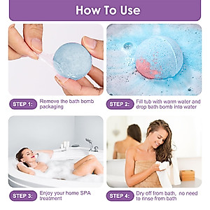 Sublime Beauty Group Bath Bombs for Women, 12 Large Bath Bomb Bubble Bath Set Spa Gifts for Women, Natural Handmade Bath Bombs Rich in Essential Oils, Romantic Gifts for Her, Wife, Multicolor