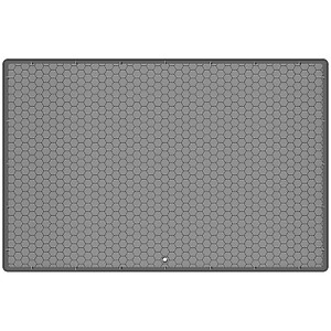 Sanbege Under Sink Mat Liner 34" x 22", Kitchen Cabinet Protector Tray with Drain Hole, Multipurpose Silicone Waterproof Mat for 36" Cabinet or Crafting, Pet Bowls, Floor Organization (Grey)