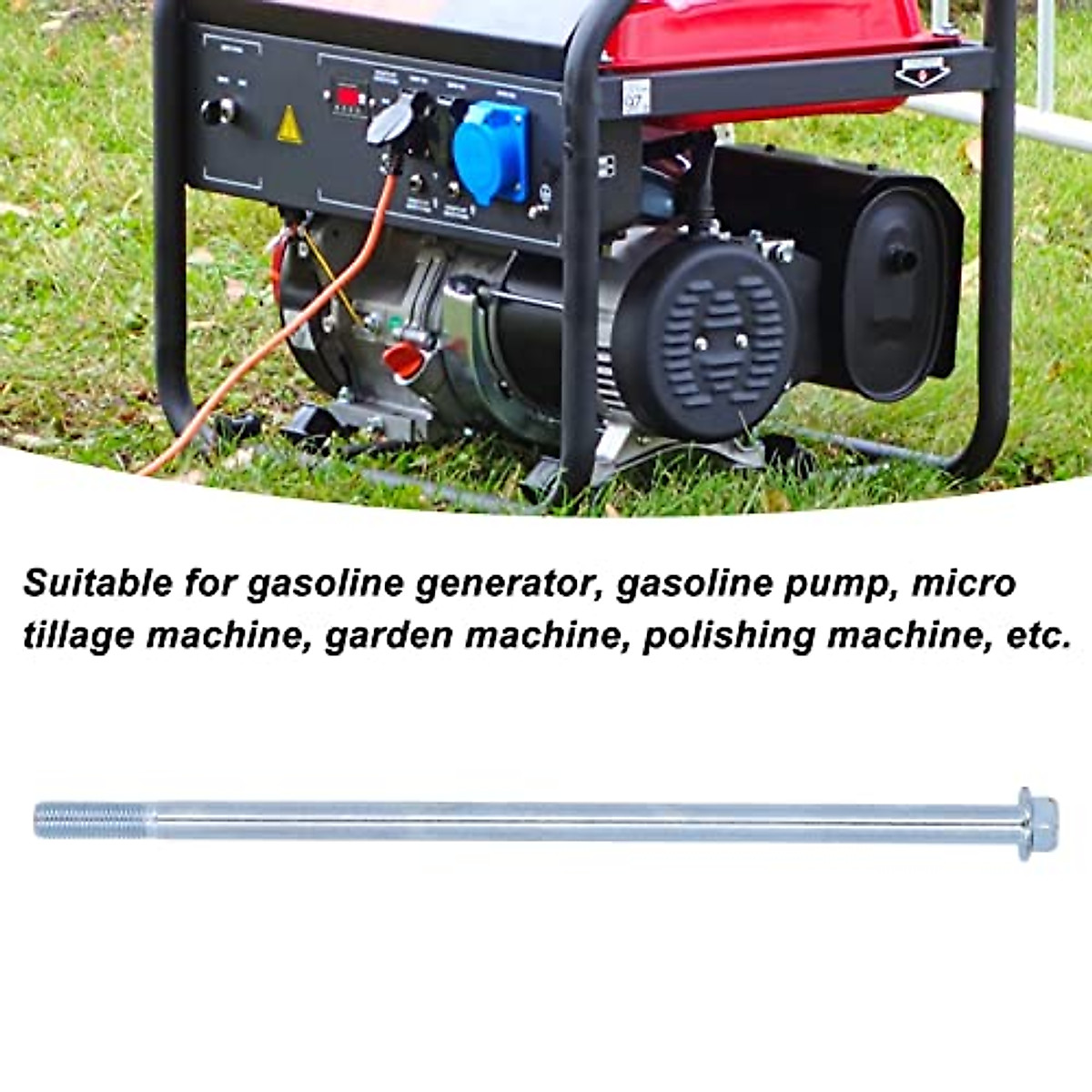 Hex Half Tooth Bolts, Hard Wearing Carbon Steel Half Thread Bolt High Hardness Strong Lengthened for Lawn Mower(10x250)