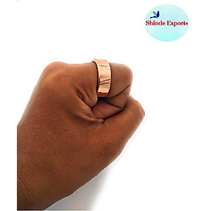 SHINDE EXPORTS pure copper adjustable finger ring for women Indian jewellery (Plain Ring 8mm)
