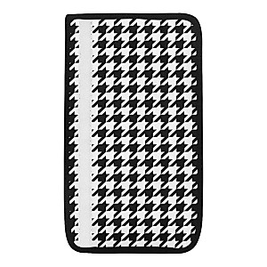 Black White Houndstooth Pattern Classical Car Seat Seatbelt Shoulder Pads Soft Seat Belt Covers Universal Soft Comfort Protect Men Women Neck and Shoulder