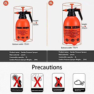 JoyTube Garden Pump Sprayer 68 oz/0.5 Gallon Hand-held Pressure Bottle with Brass Adjustable Nozzle for Watering Flower Lawn, Home Cleaning and Washing