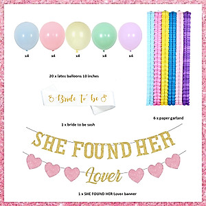 She Found Her Lover Decorations, Bachelorette Bridal Shower Party Decorations, She Found Her Lover Banner 6 PCS Four-Leaf Clover Paper Garland Background for Engagement Hen Party Supplies