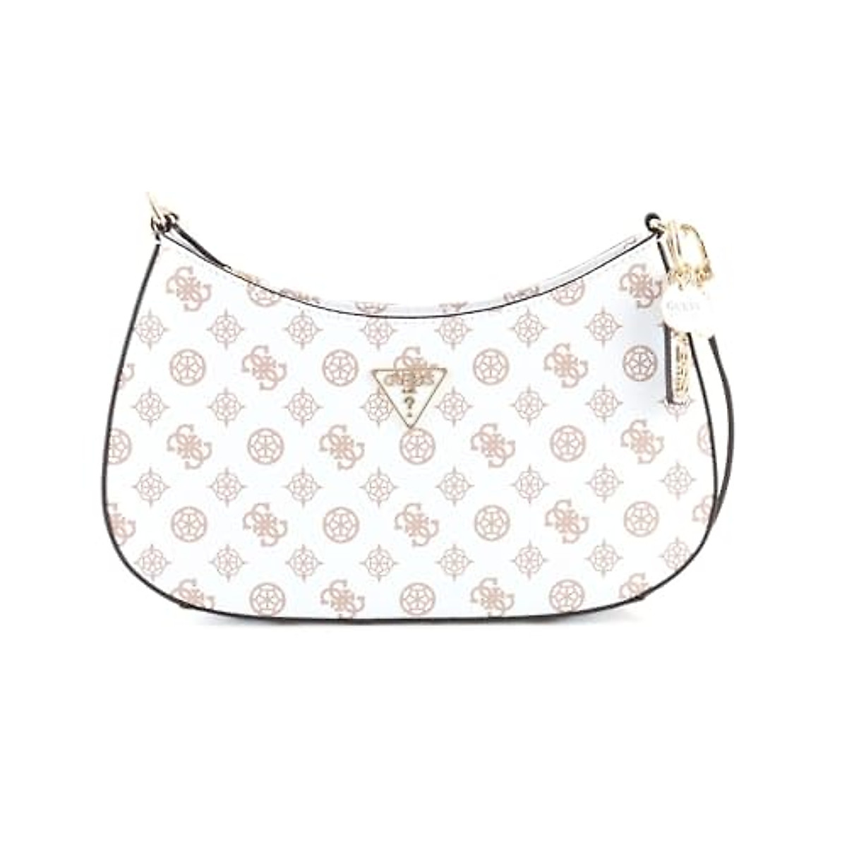 GUESS Noelle Top Zip Shoulder Bag, White Logo