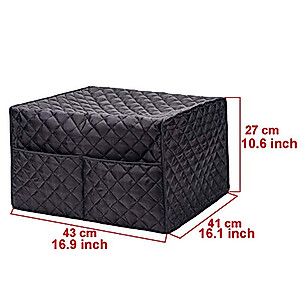 Convection Toaster Oven Cover,Smart Oven Dustproof Cover Large Size Cotton Quilted Kitchen Appliance Protector Storage Bag With 2 Accessary Pockets, Machine Washable CYFC40(only Cover)