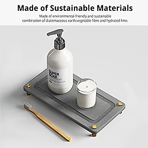 Sink Caddy, Dries Instantly Sink Holder for Preventing Moisture Buildup, Diatomaceous Pedestal Stand Riser with Stainless Steel Feet & Rubber Bottom, Soap Holder for Bottles Candles Decor-Dark Gray