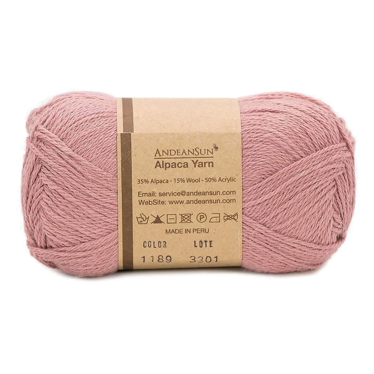 (3 Small Gorgeous Skeins) Alpaca Yarn Blend Umayo [657 Yards Total], #2 Fingering (Pink Mauve)