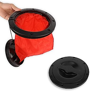 Dilwe Kayak Boat Cover Deck Hatch with Hole Threaded Lid for Kayak Boat Kit Contain Red Pocket