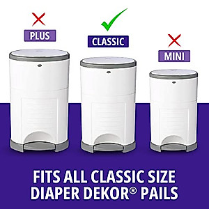 COMFICOVE Classic Diaper Pail Refills Compatible with DEKOR Classic Diaper Pails | 4 Pack | Extra Thick Diaper Pail Refill Liners | Fresh Powder Scent | Easy to Replace and Dispose of Diaper Bag | Odorless Baby Diapers Disposal