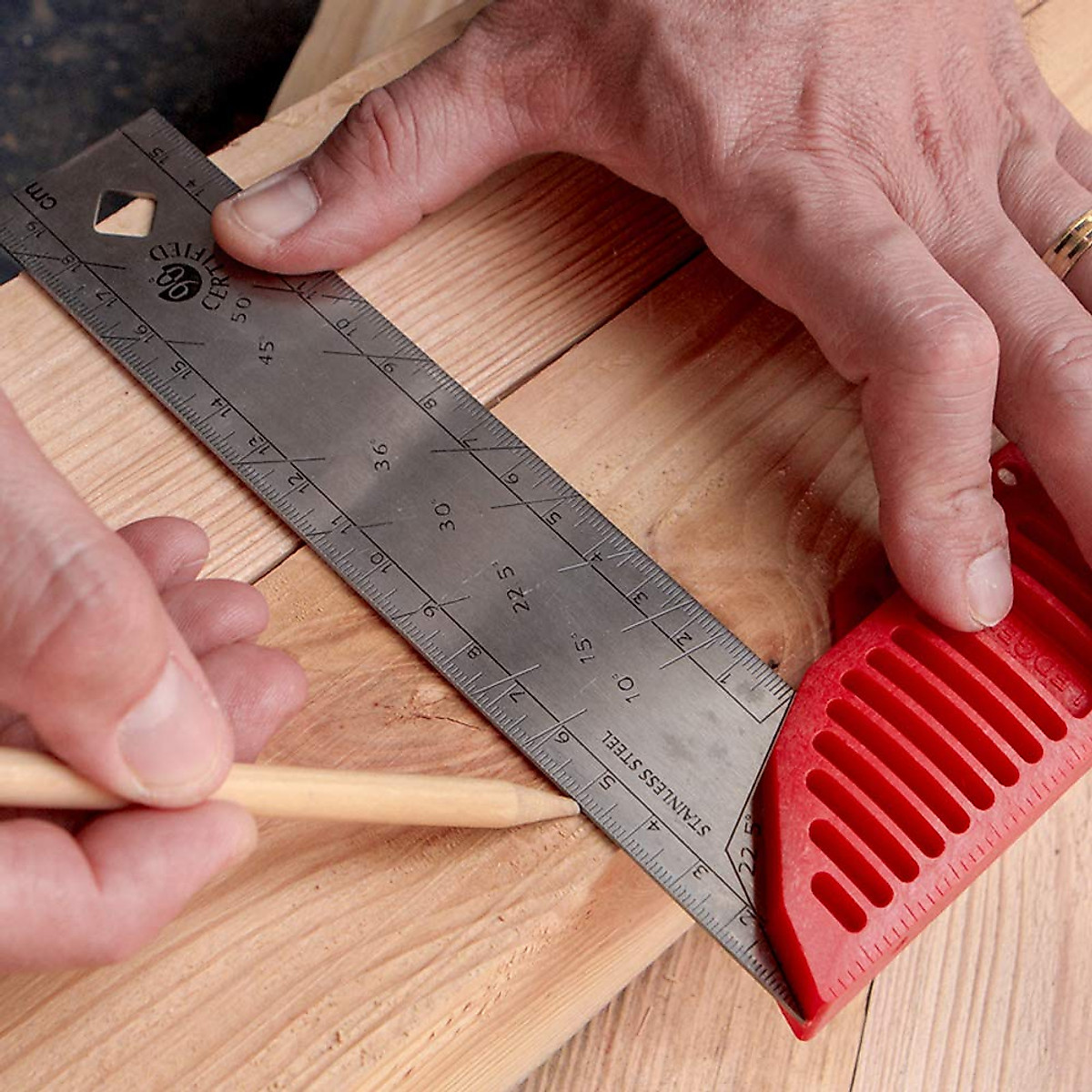 Kapro - 309 LEDGEND Try & Mitre Square - With Stainless Steel Blade & Polycast Handle - Features Beveling Angle Markings, Hands-Free Ledge, Inch and Centimeter Gradations - 12 Inch